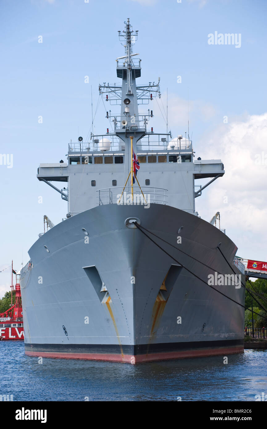 HMS Scott Royal Navy Ocean Survey Vessel moored in Cardiff Bay South ...
