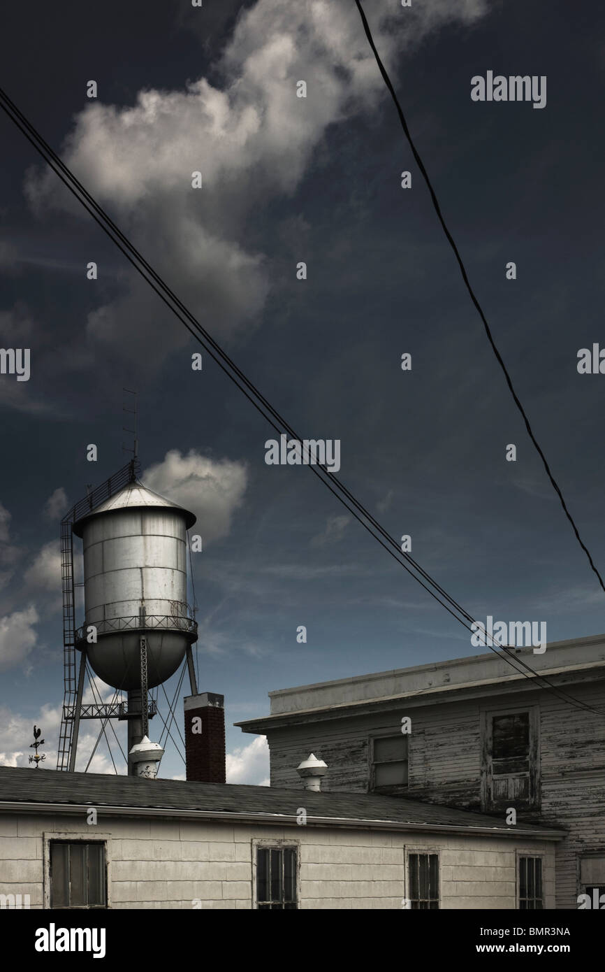 Alberta, Canada; A Water Tower And Old Buildings Stock Photo - Alamy