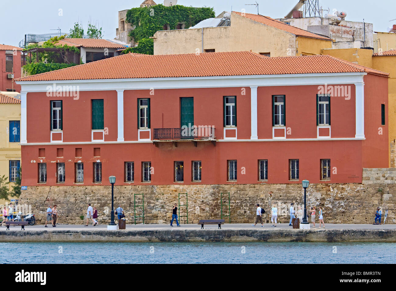 Crete Chania Harbour Waterfront Stock Photo - Alamy