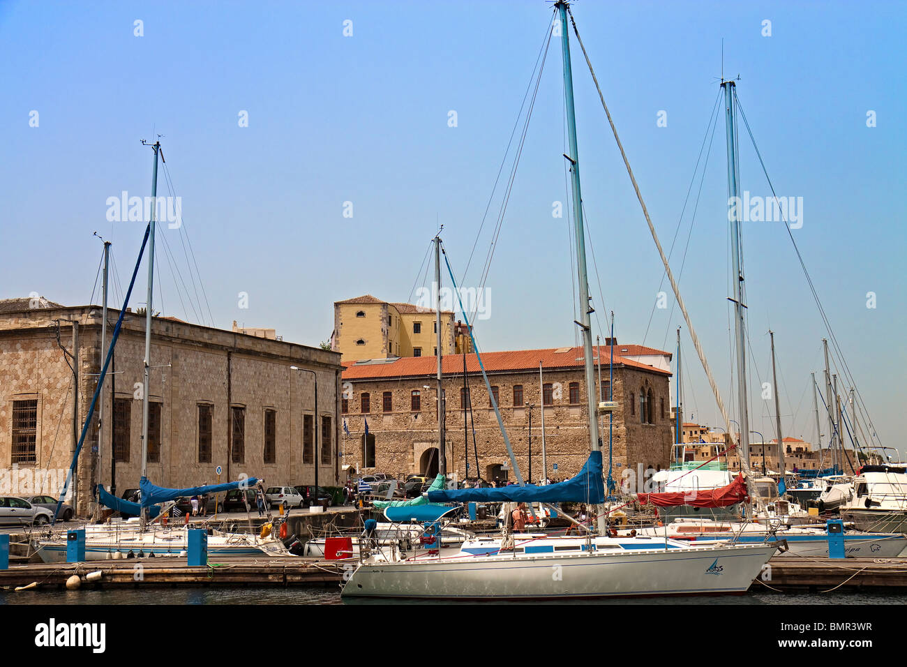 Crete Chania Port Buildings Around The Harbour Stock Photo - Alamy