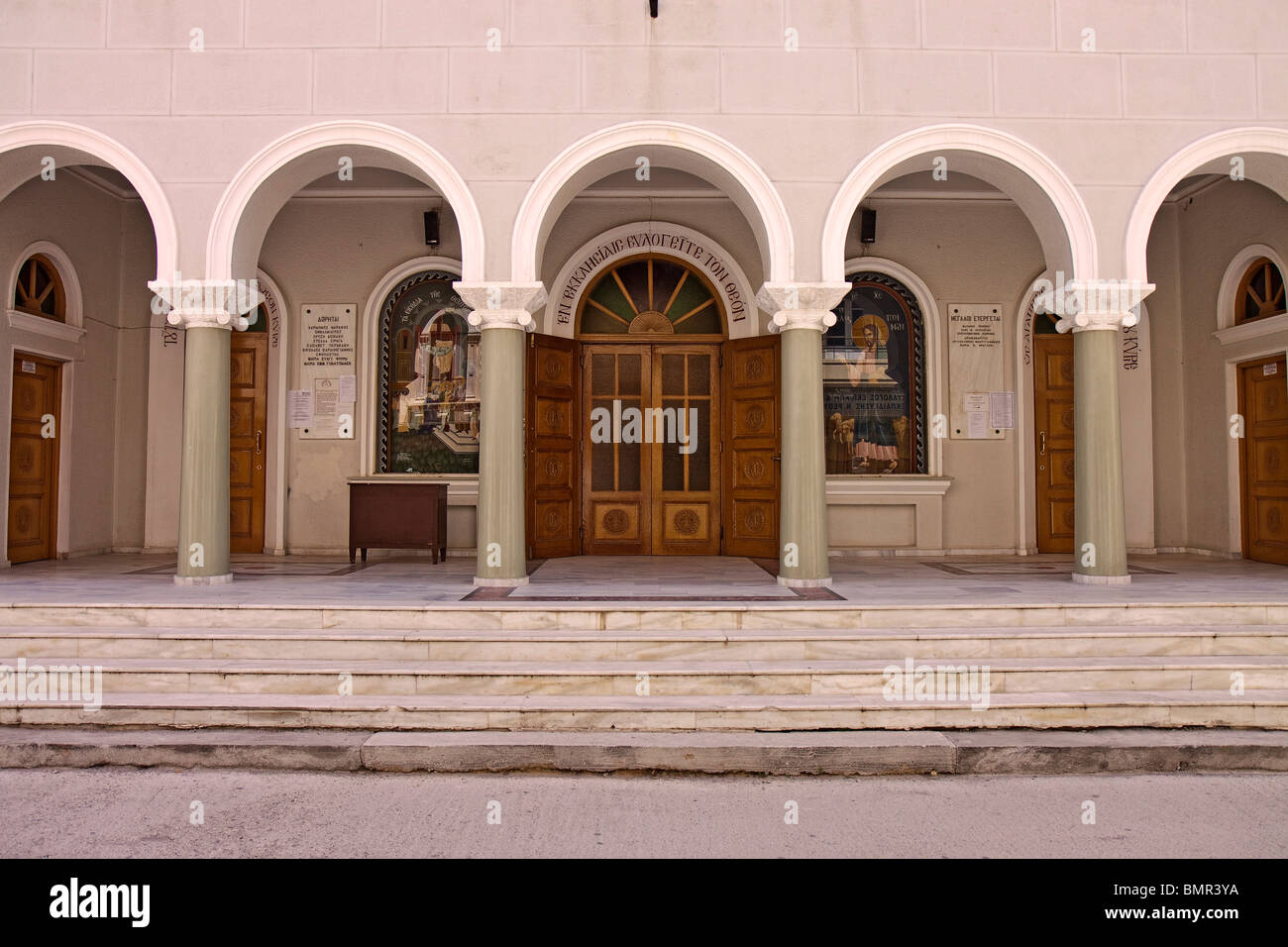 Crete Rethymnon Front Of Greek Orthodox Church Stock Photo - Alamy