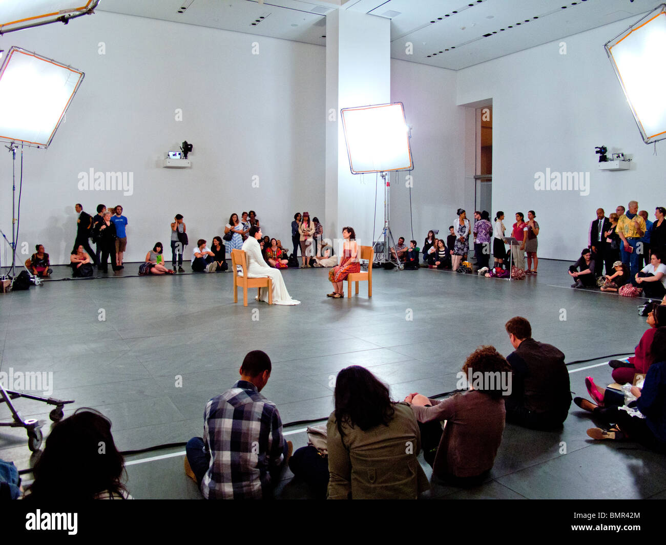 Marina abramovic performance artist react audience nyc hi-res stock ...