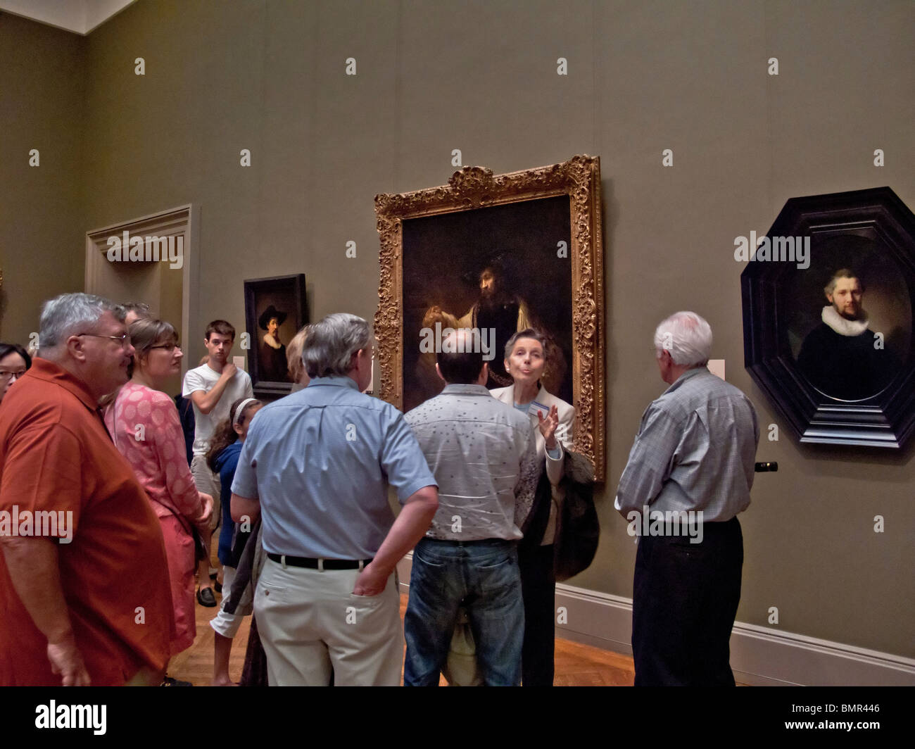 A guide at New York's Metropolitan Museum of Art describes Rembrandt 's ...