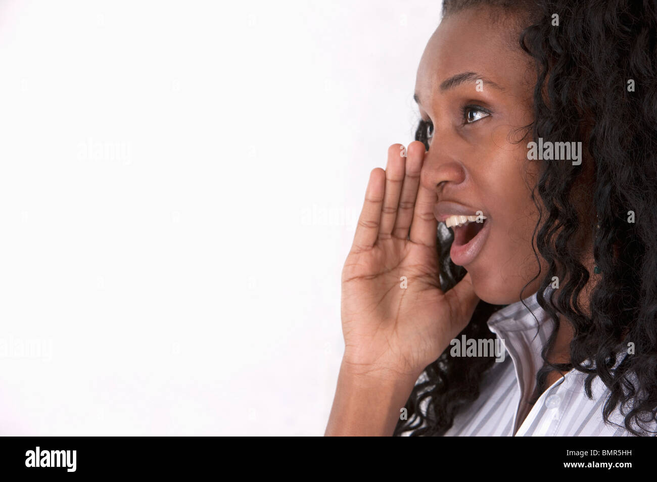 Woman profile shouting studio hi-res stock photography and images - Alamy