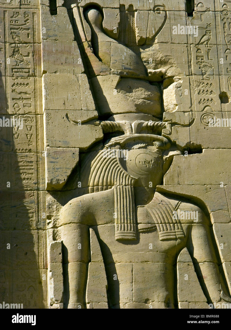 Bas Relief of Horus in Egypt Stock Photo - Alamy
