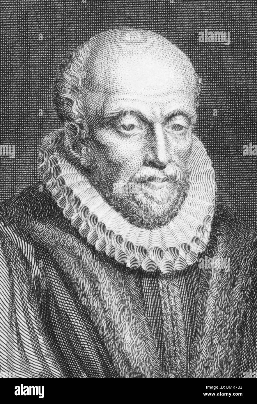 John Stow (1525-1605) on engraving from the 1800s. English historian ...