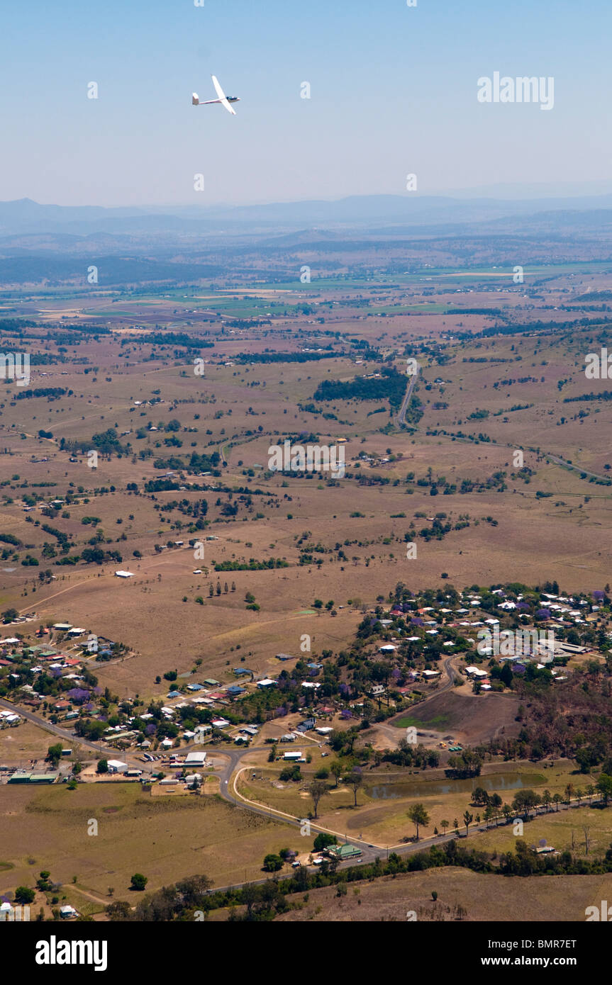 Glider flying over area near Boonah, Queensland, Australia Stock Photo ...