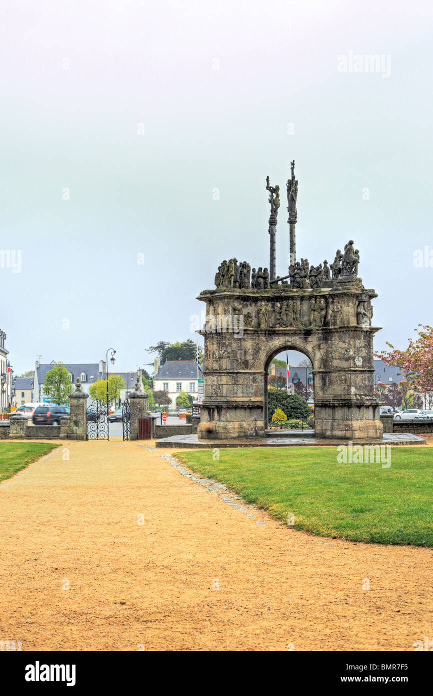 Pleyben, Parish close, Finistere department, Brittany, France Stock ...