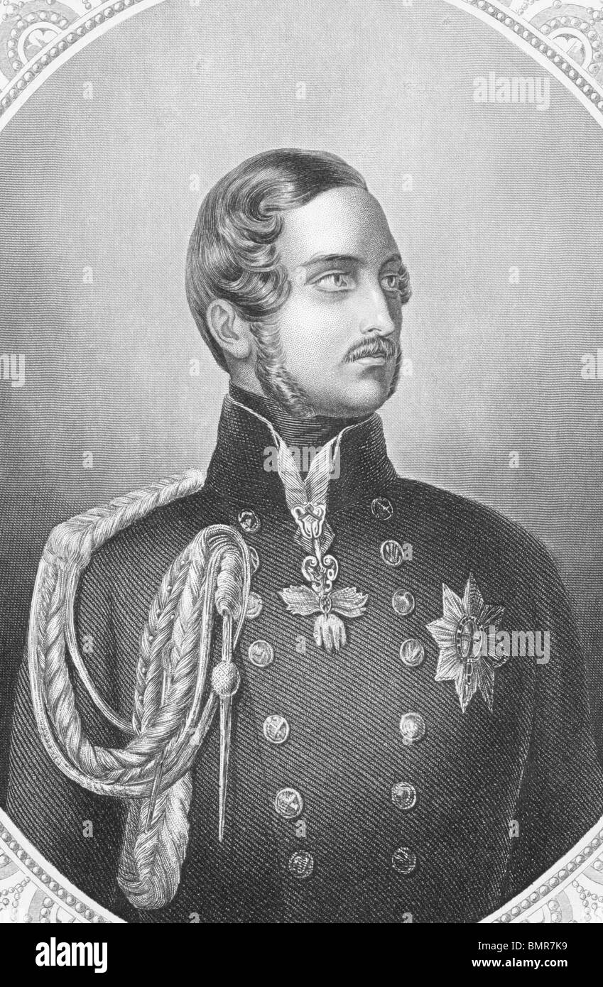 Prince Albert on engraving from the 1800s. Husband of Queen Victoria ...