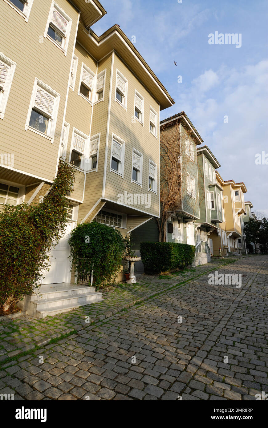 Istanbul. Turkey. Traditional Wooden houses on Sogukcesme Sok ...