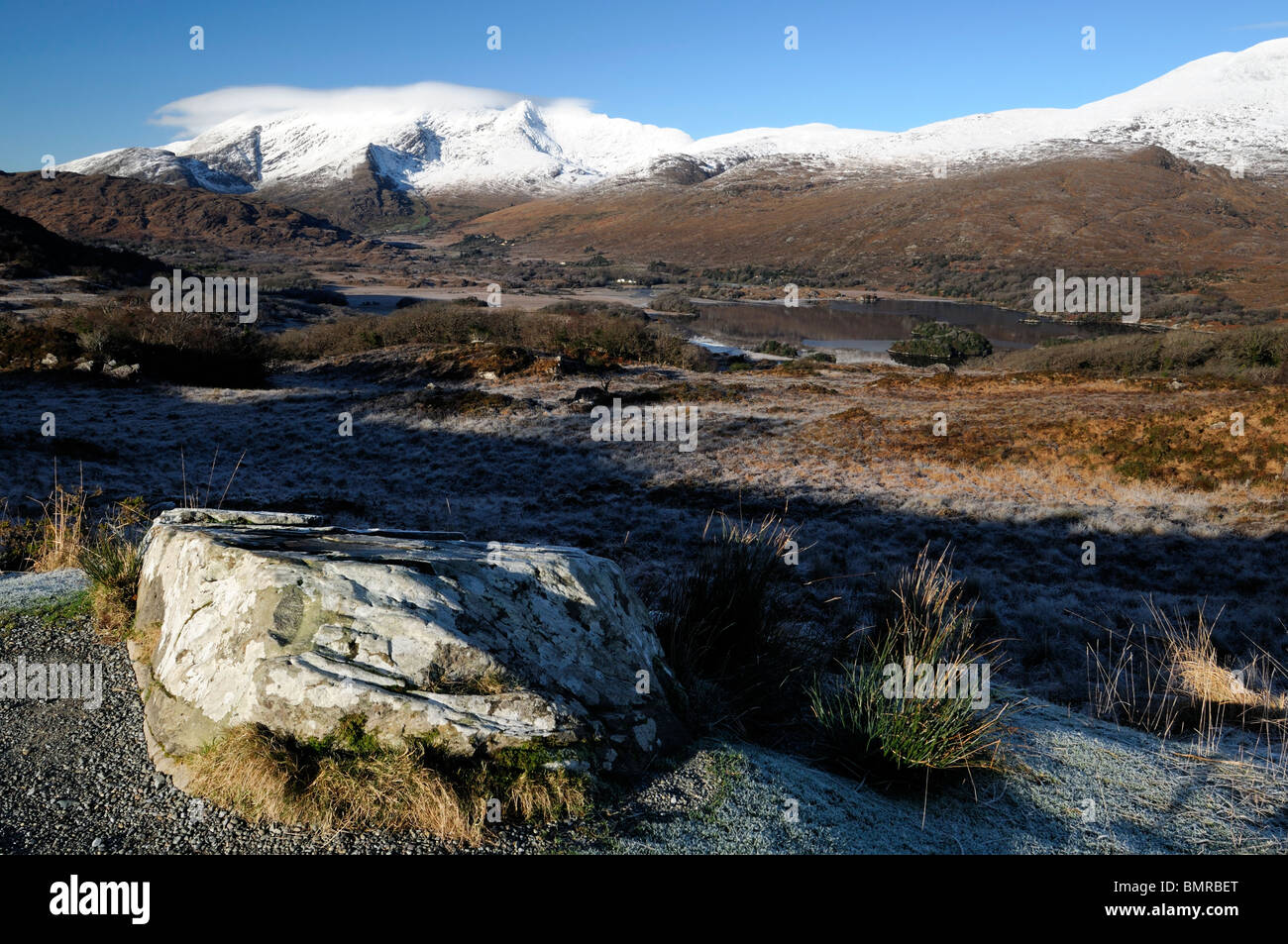 mcgillycuddy reeks killarney kerry ireland snow cover covered mountains ...