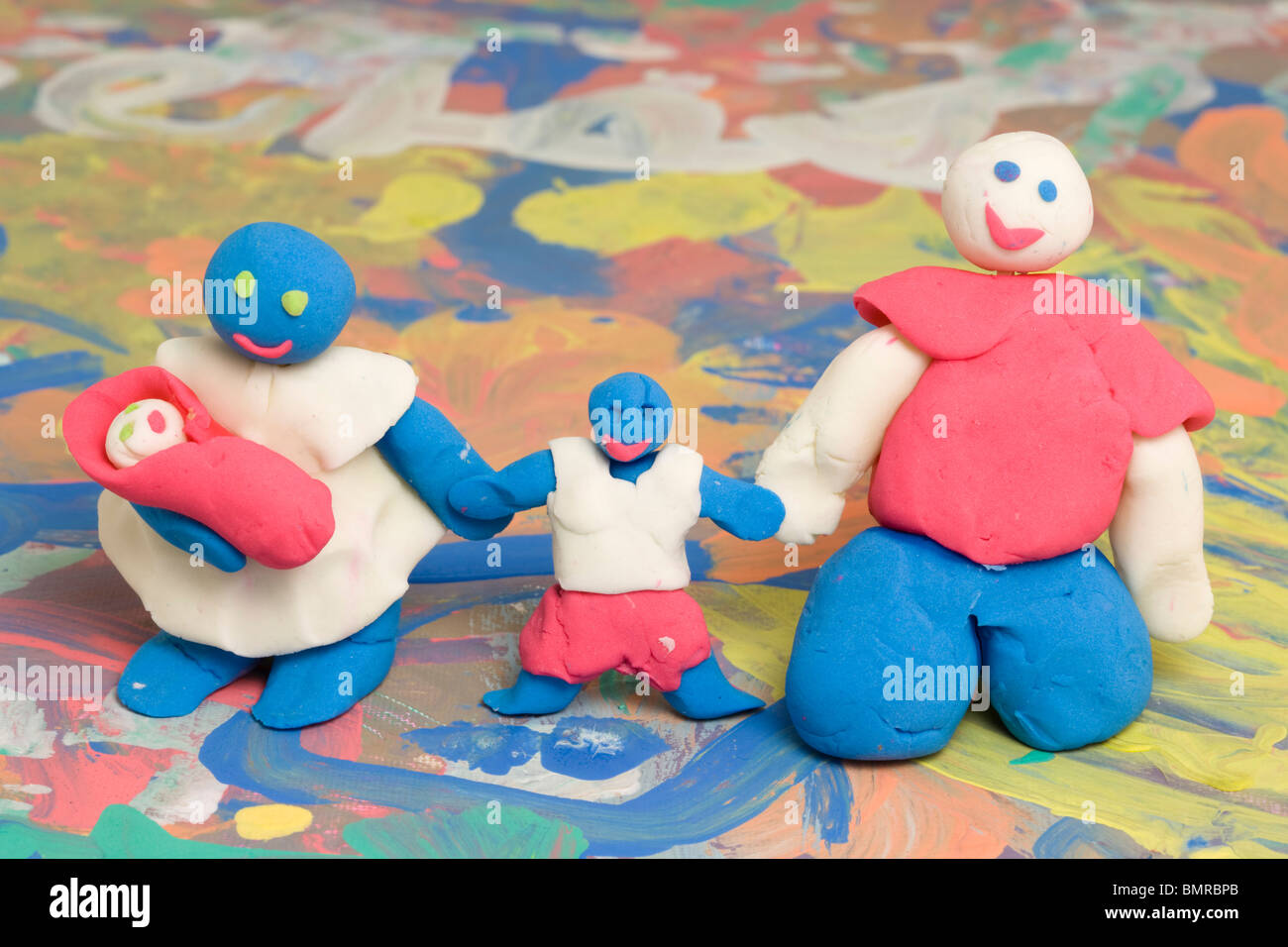 Plasticine figurines. Family Stock Photo - Alamy