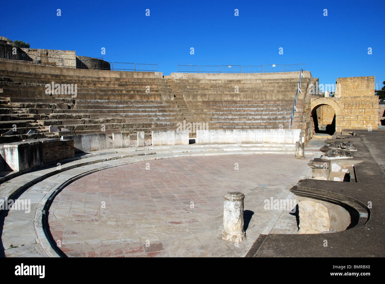 Stage and seating area in the Roman theatre, Santiponce, Italica ...