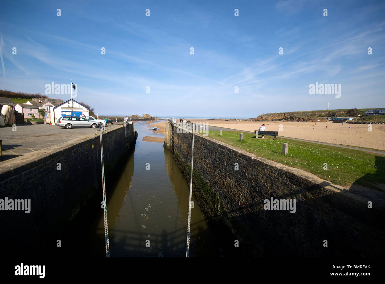 Bude Cornwall UK Canal Sea Lock Stock Photo - Alamy