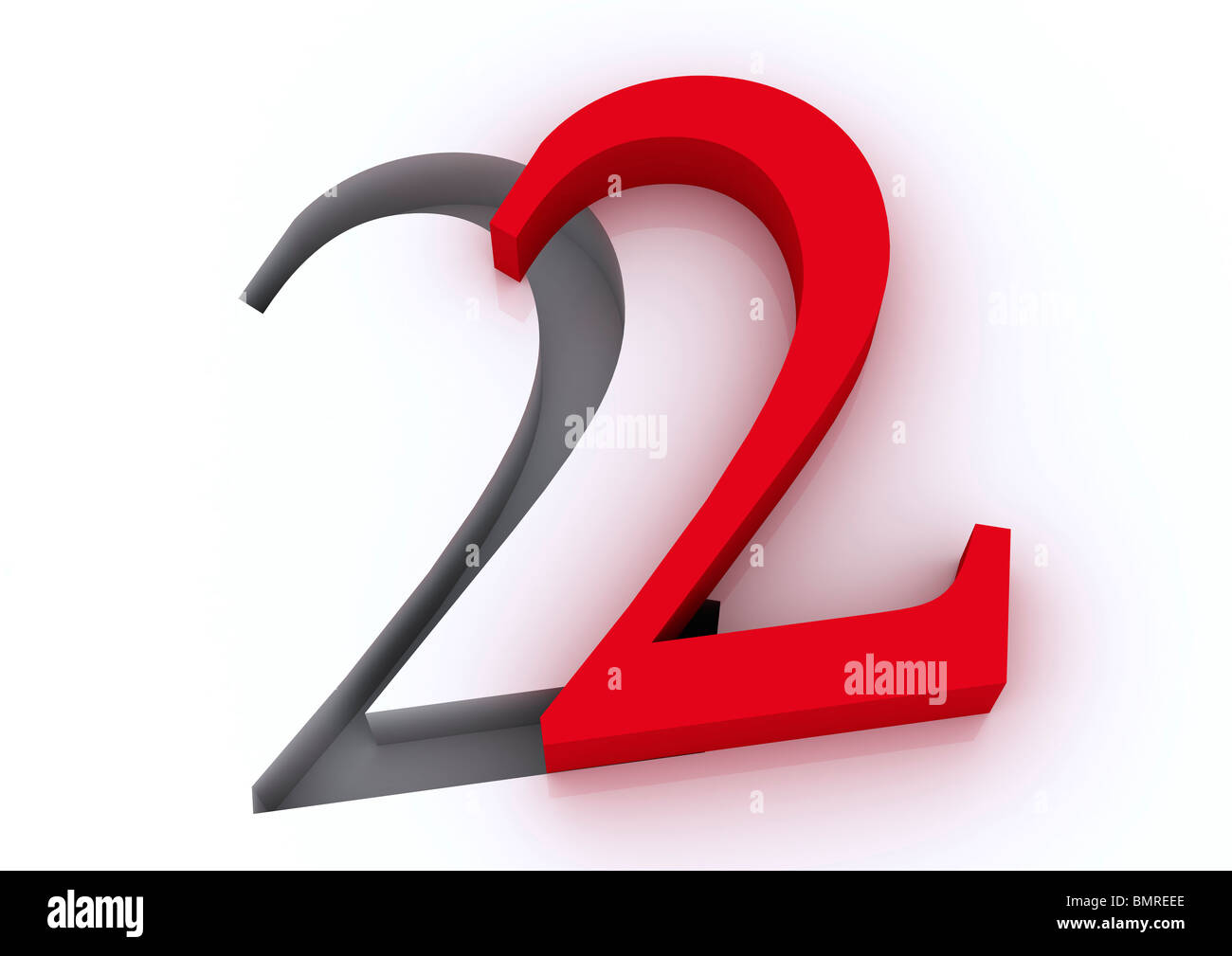 red number two 2 Stock Photo - Alamy