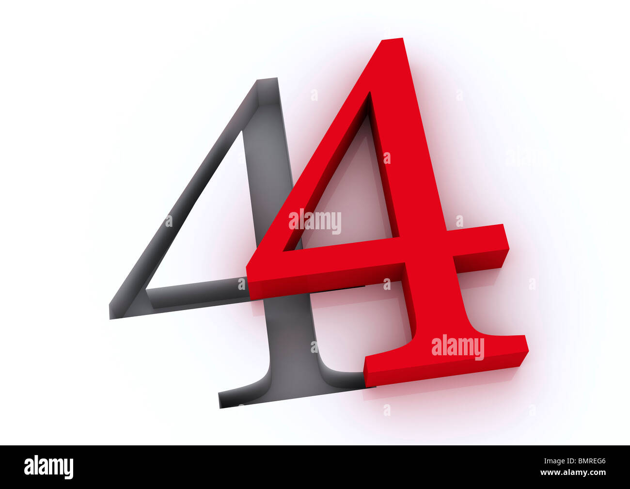red number four 4 Stock Photo - Alamy