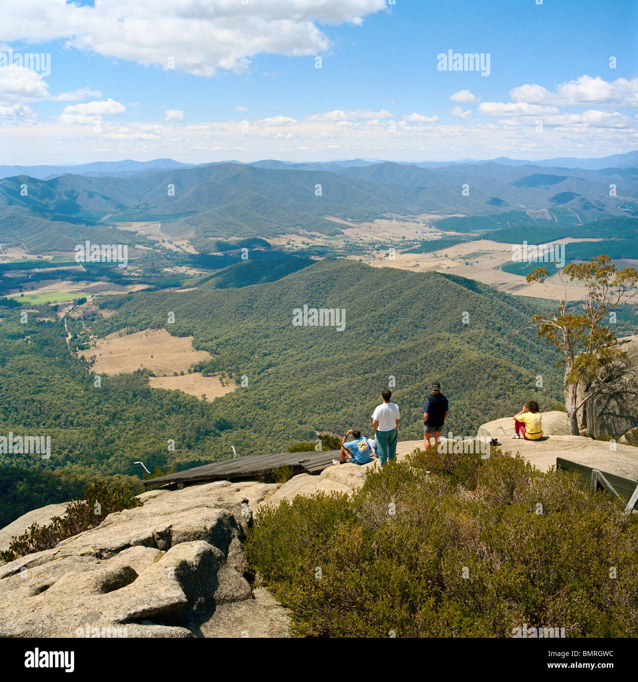 Young people at hang gliding ramp on Mount Buffalo Australia Stock ...