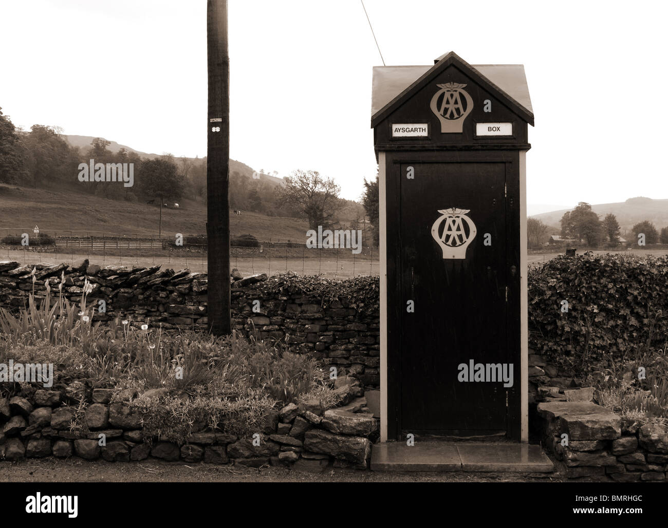 An old style roadside AA box Stock Photo - Alamy