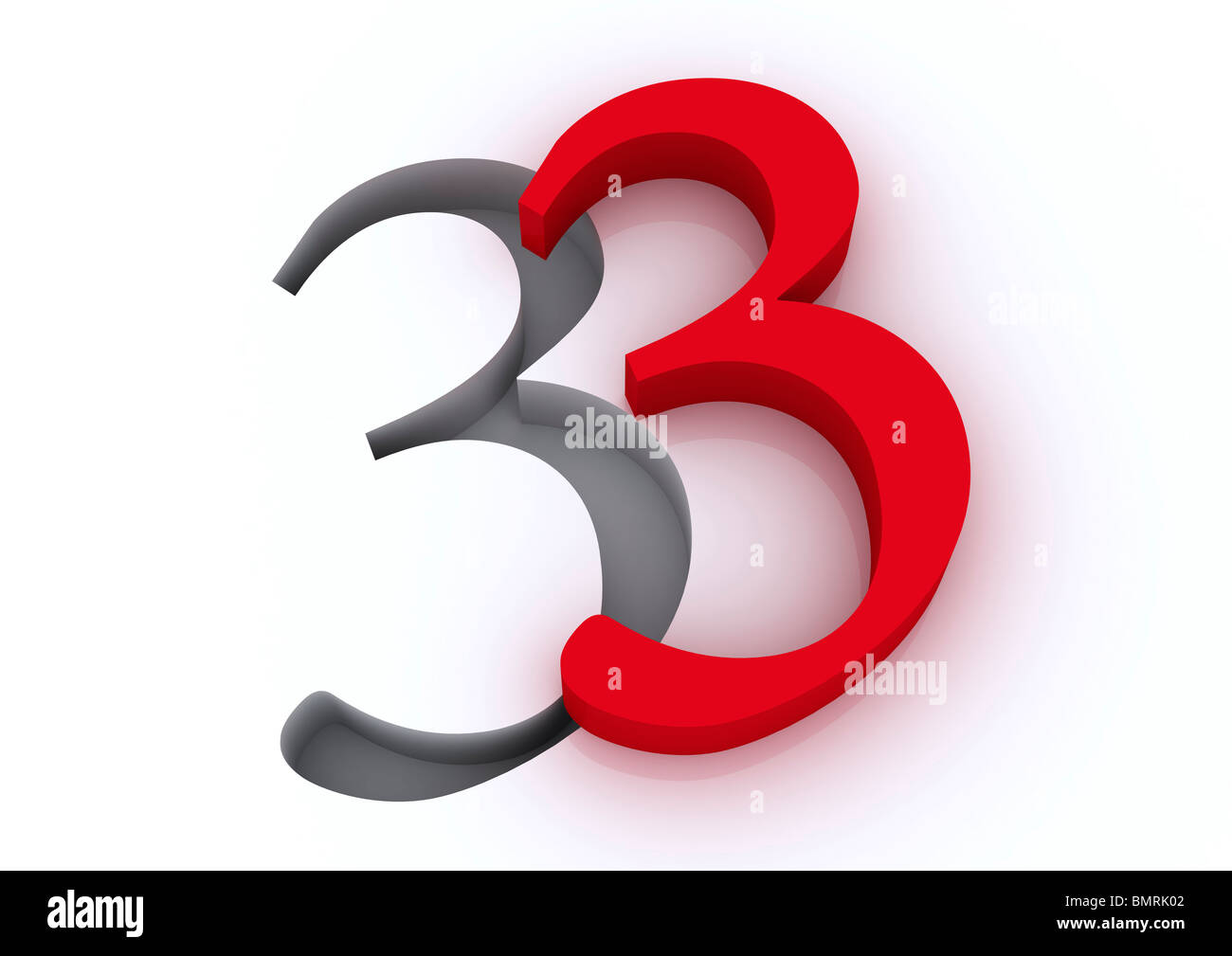 red number three 3 Stock Photo - Alamy