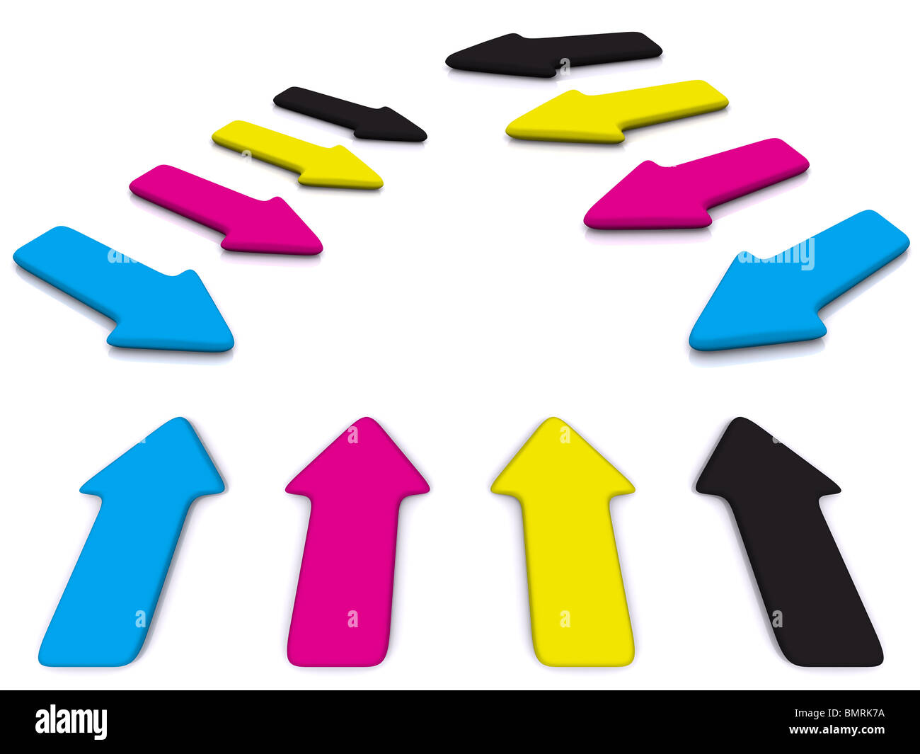 set of CMYK pointers. 3d arrow Stock Photo - Alamy