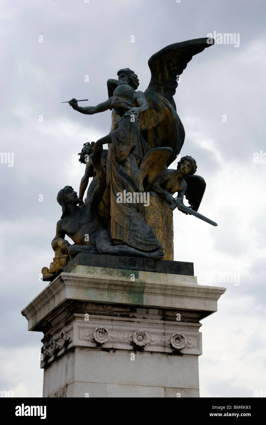 Statue at the Victor Emanuel Monument also known as the Wedding Cake ...