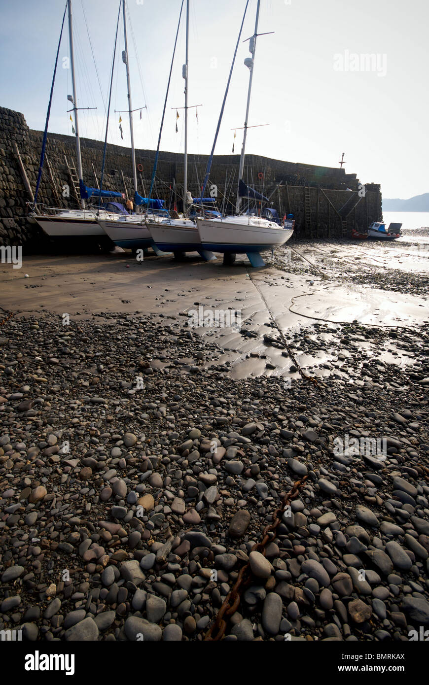 Clovelly Devon UK Harbor Harbour Quay Yachts Stock Photo - Alamy