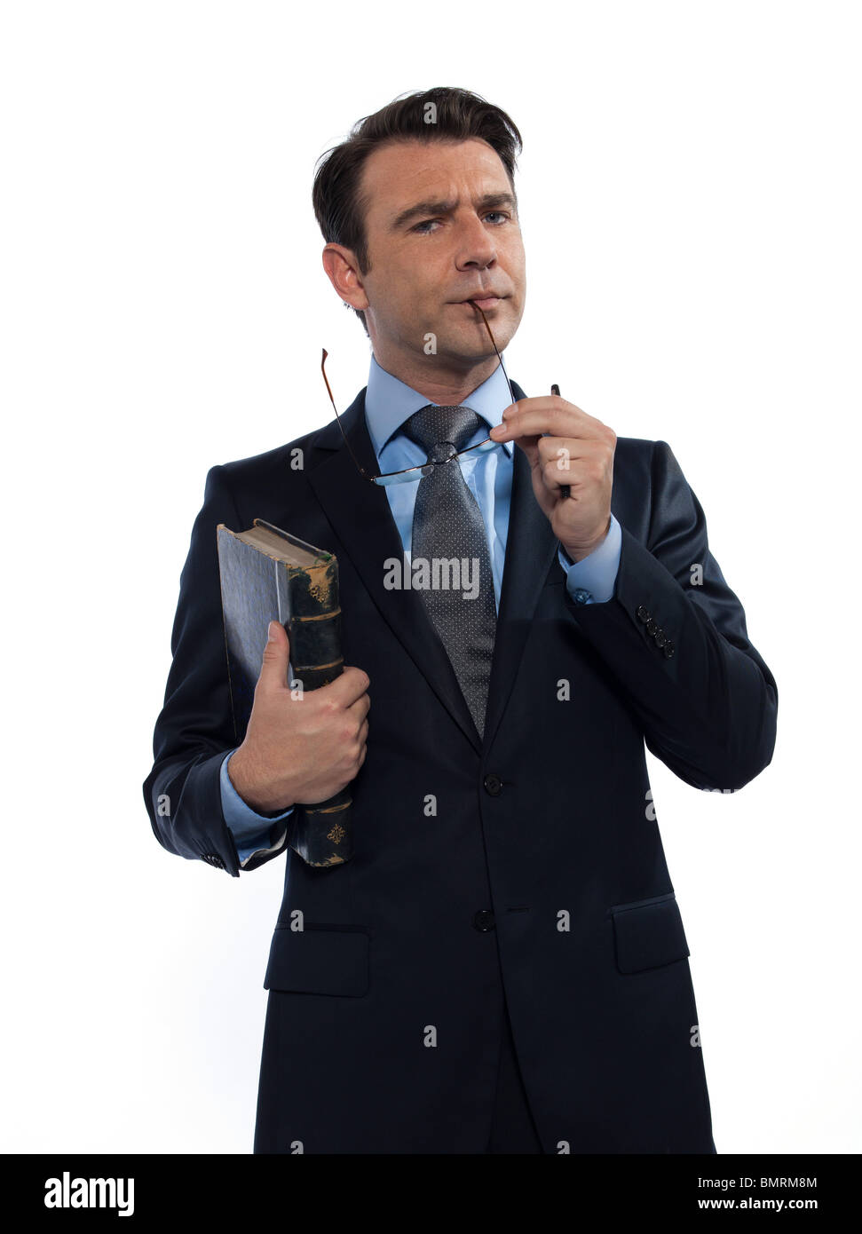 man caucasian teacher looking at the camera interrogative isolated ...