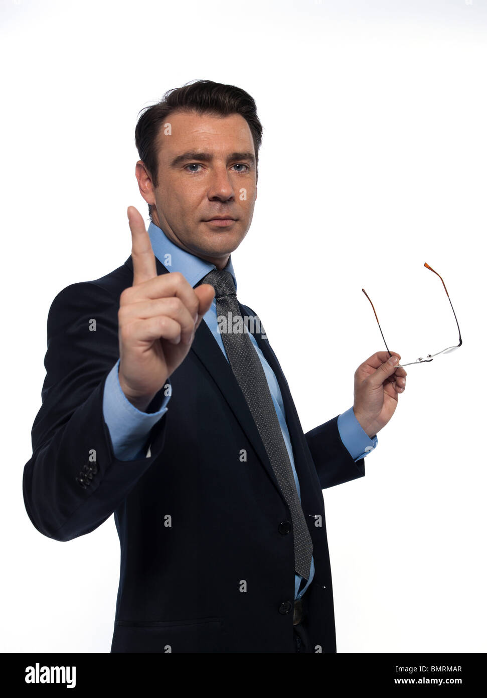 one caucasian man professor teaching beckoning pointing empty copy ...