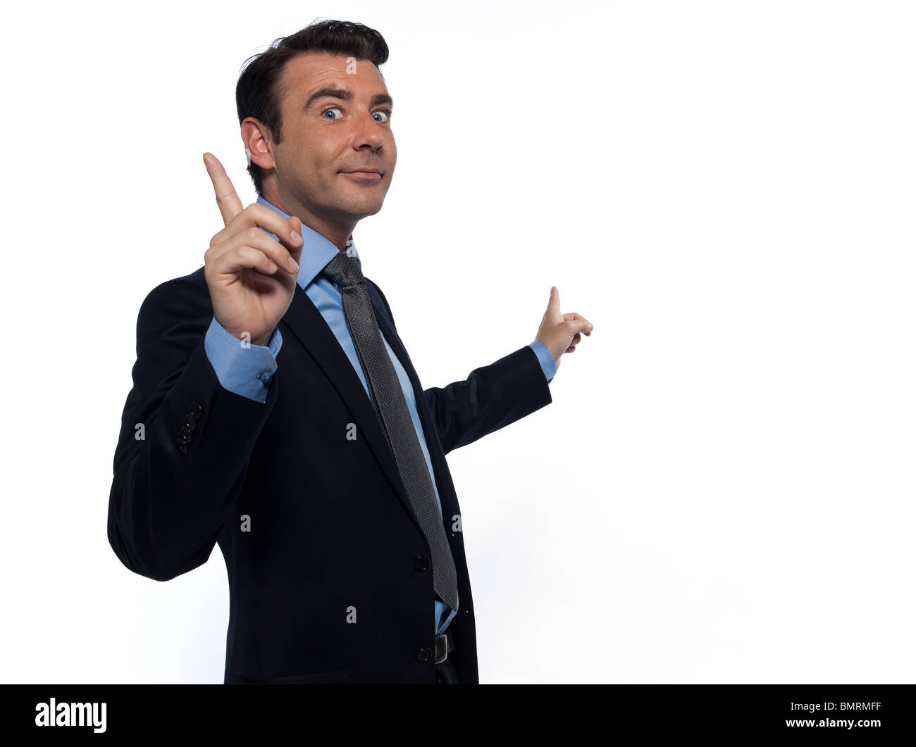 one caucasian man professor teaching beckoning pointing empty copy ...