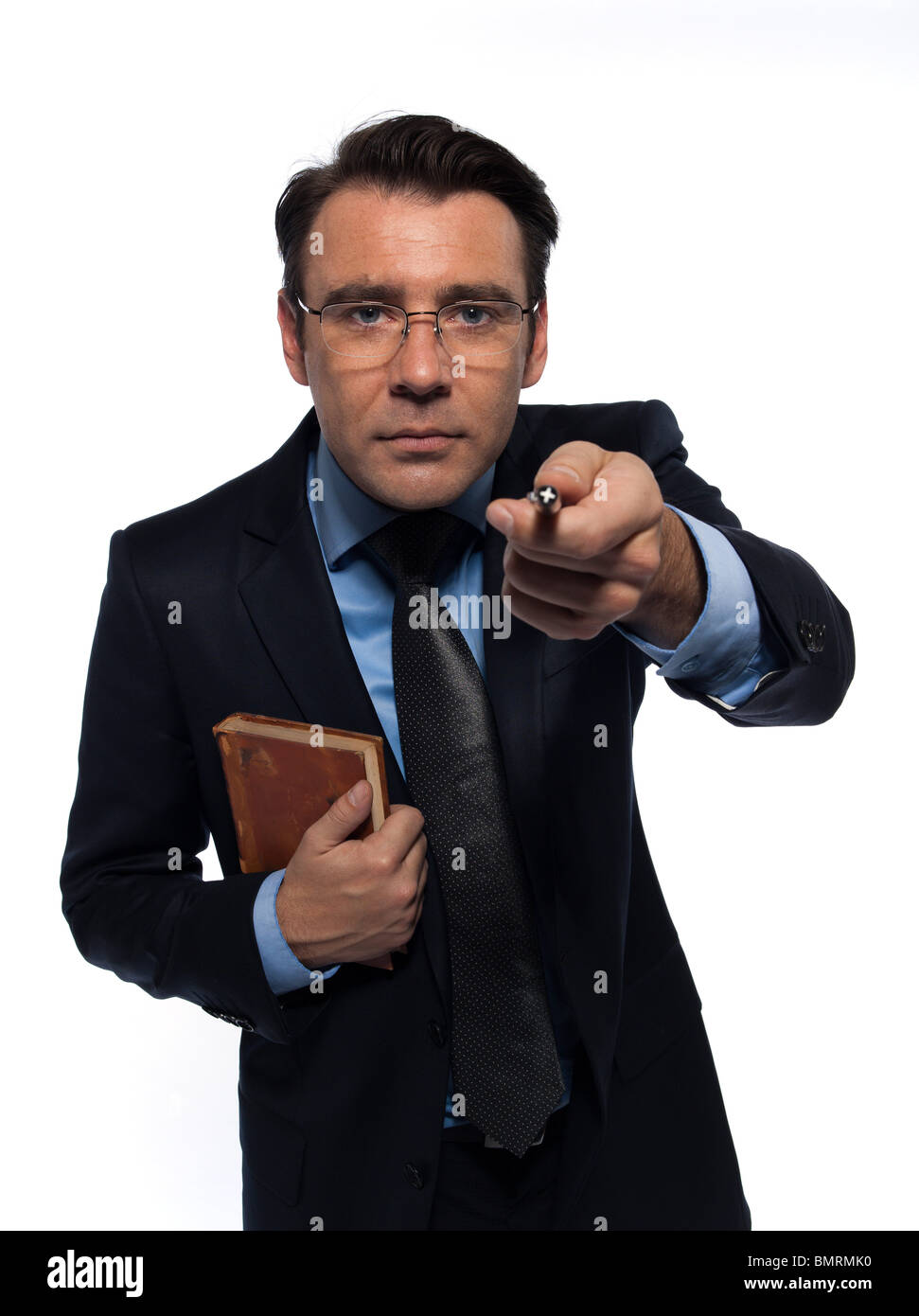 man caucasian teacher professor pointing at you isolated studio on ...