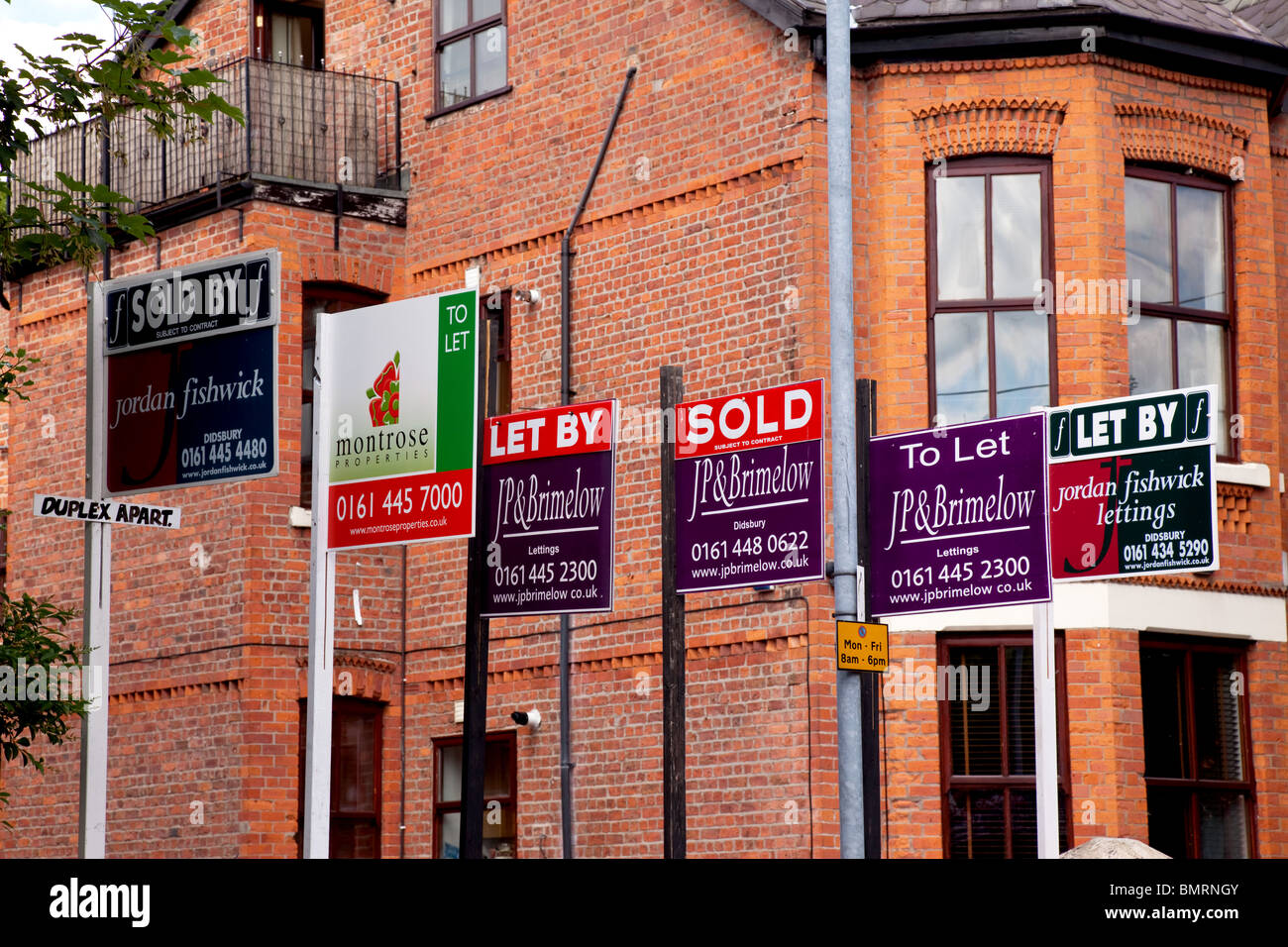 Estate agent's signs in the West Didsbury Area, Manchester, UK Stock ...