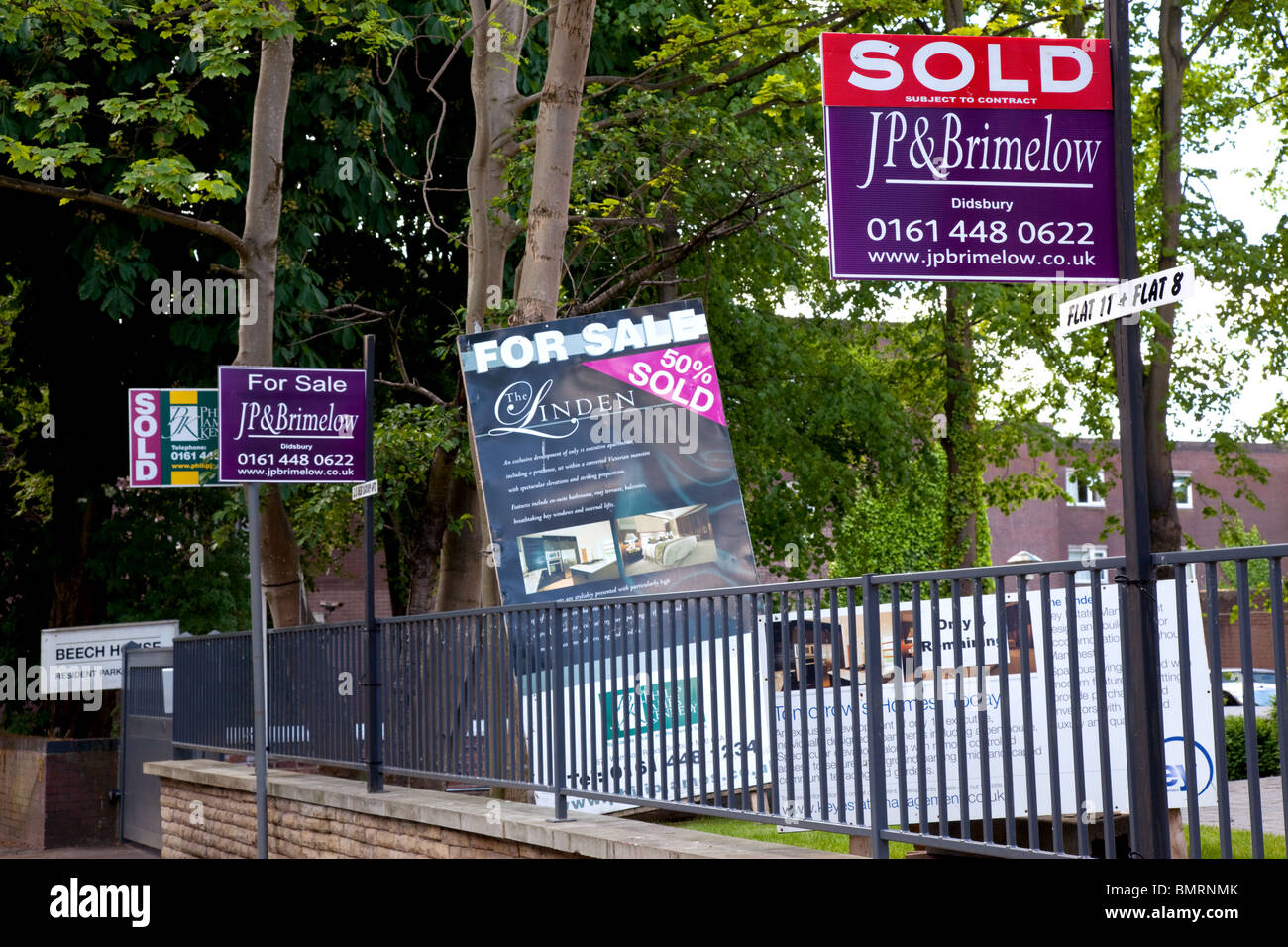 Estate agent's signs in the West Didsbury Area, Manchester, UK Stock ...