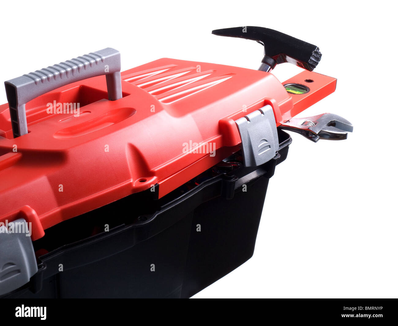 Closeup of plastic toolbox isolated on a white background Stock Photo ...