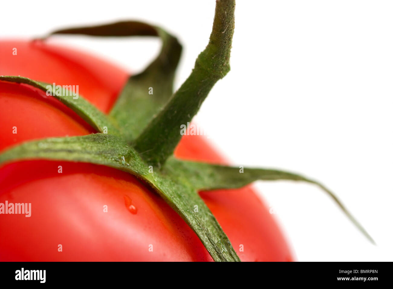 Tomato detail isolated on white Stock Photo - Alamy