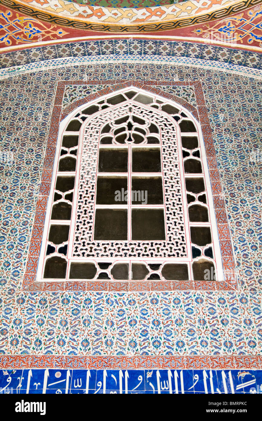 Tiled wall in Privy Chamber of Sultan Murad III, Topkapi Palace, also ...