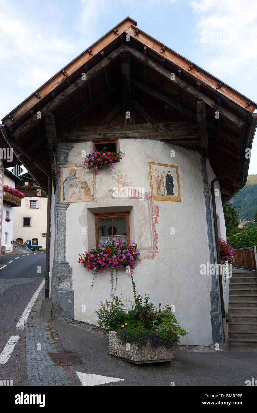 Italy Alps mountains flowers village Stock Photo - Alamy