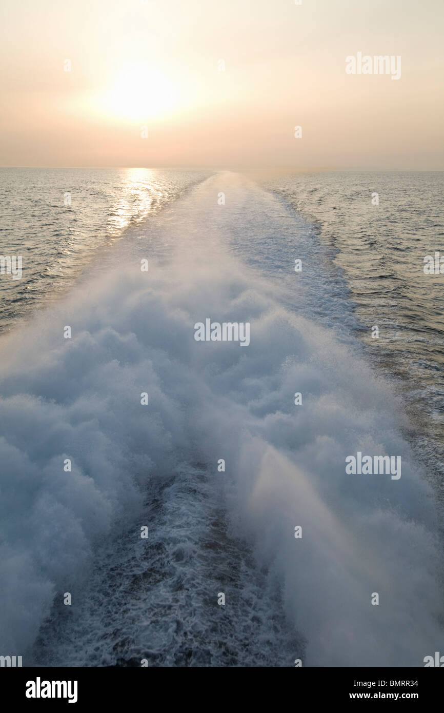 Ripple effect’s in the ocean of a boat Stock Photo - Alamy