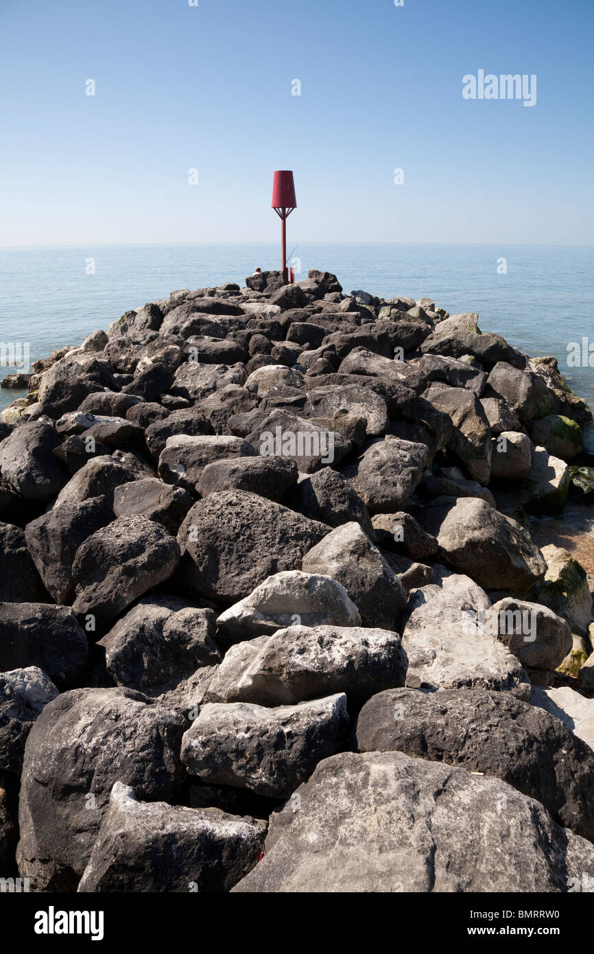 Rock stone groynes sea defences hi-res stock photography and images - Alamy