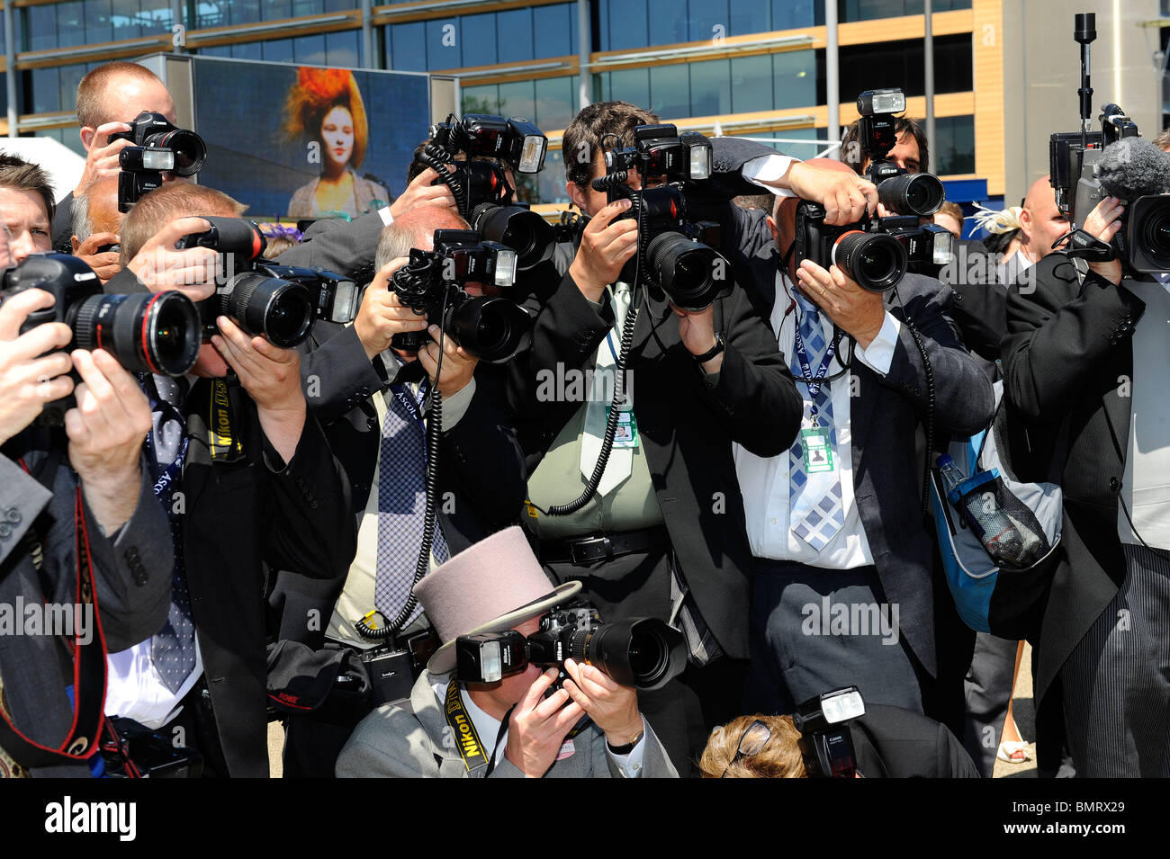 Press photographers at work during day three of Royal Ascot 2010 Stock ...