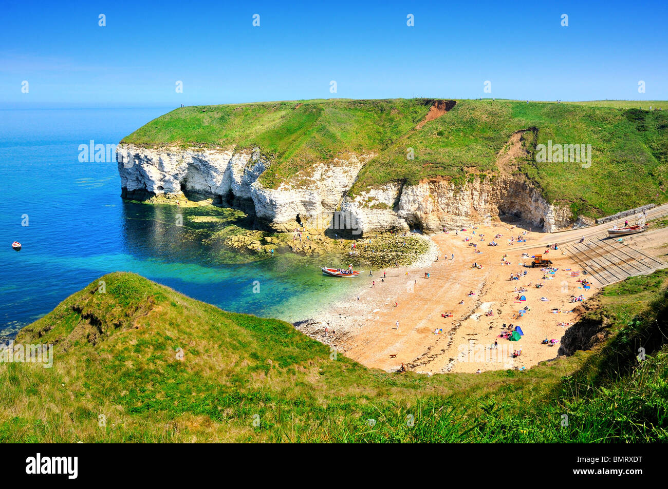 Flamborough head the yorkshire coast of england hi-res stock ...