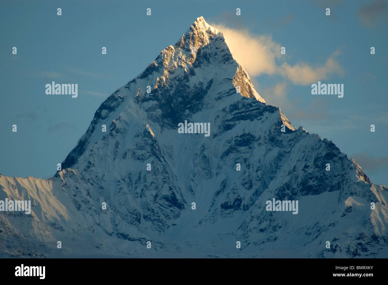 Ice and snow on Sacred Mountain, Machhapuchhare, Fishtail, seen from ...