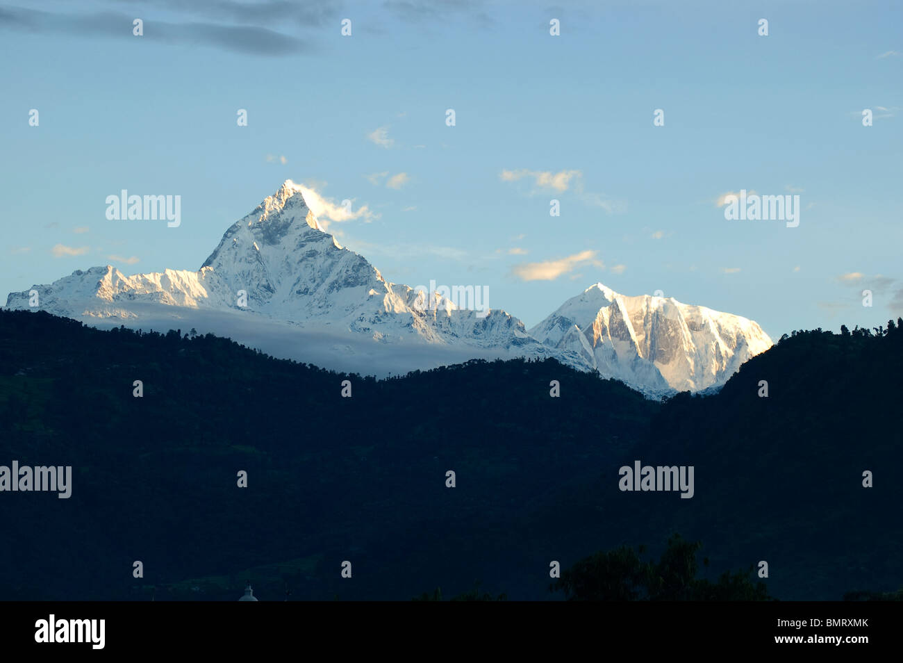 Ice and snow on Sacred Mountain, Machhapuchhare, Fishtail, seen from ...