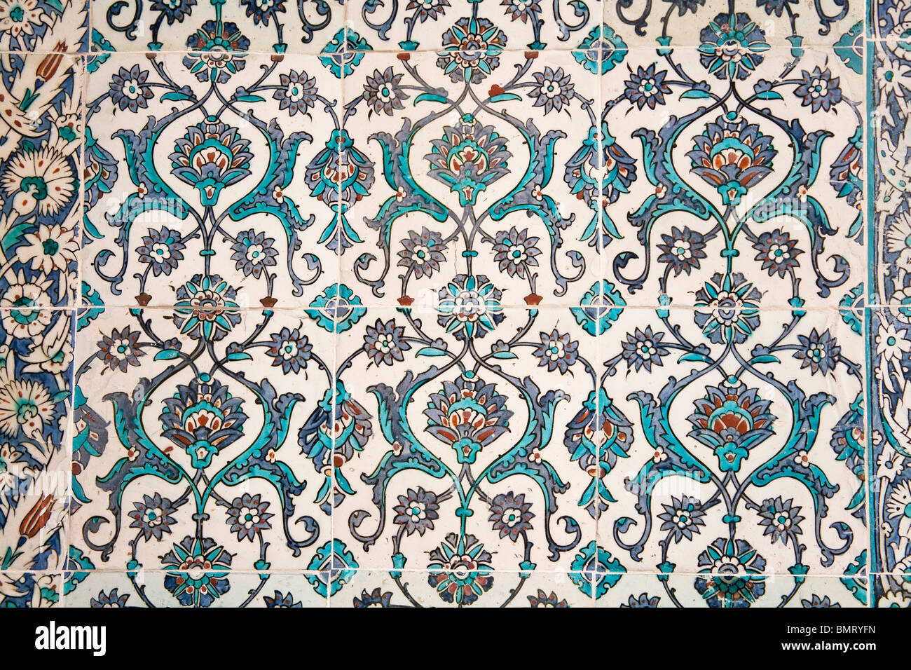 Ceramic tiled wall in The Harem, Topkapi Palace, also known as Topkapi ...