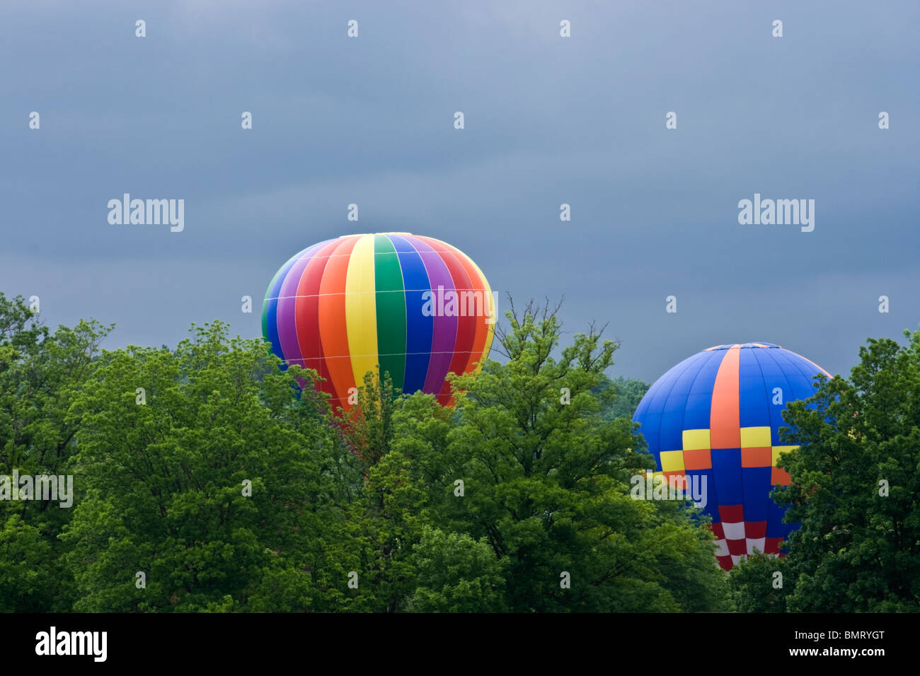 Hot air balloons just taking off with a storm coming in, Jamesville ...