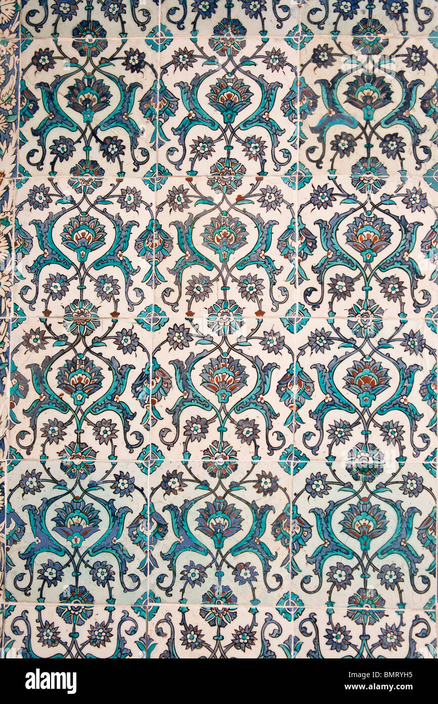 Ceramic tiled wall in The Harem, Topkapi Palace, also known as Topkapi ...