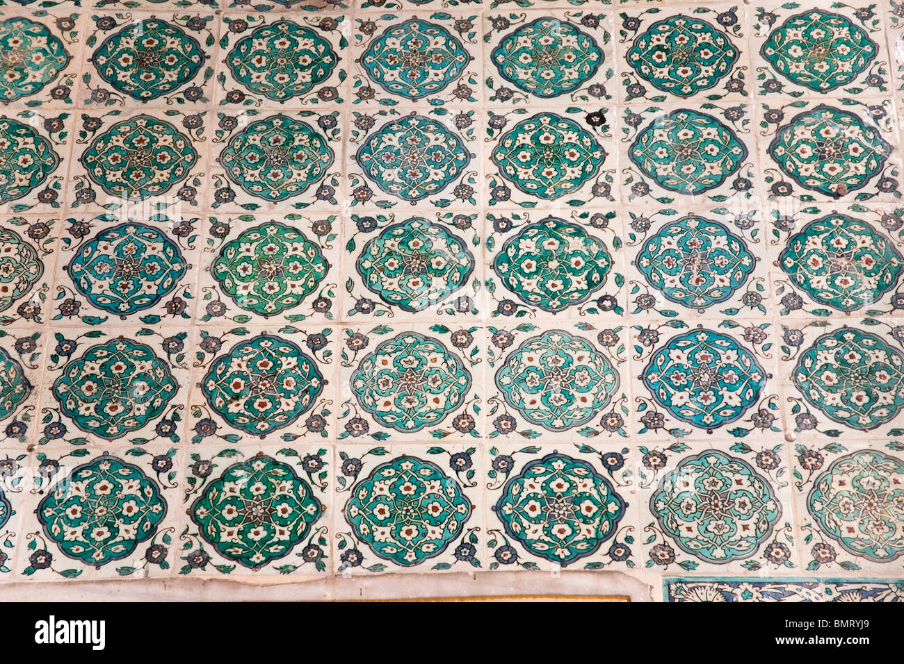 Ceramic tiled wall in The Harem, Topkapi Palace, also known as Topkapi ...