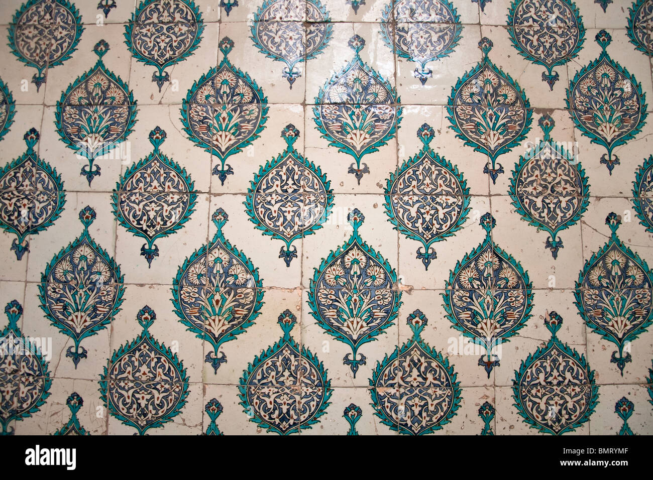 Ceramic tiled wall in The Harem, Topkapi Palace, also known as Topkapi ...