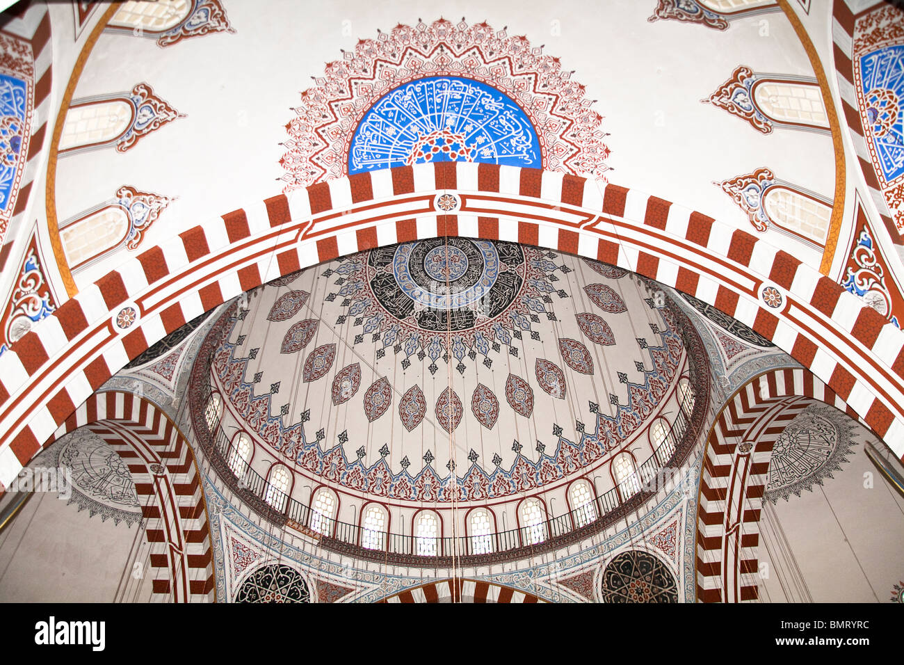 Patterned, decorative ceiling in Sehzade Mosque, Fatih, Istanbul ...