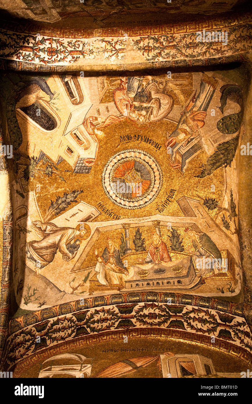 Mary being sanctified by priests in temple, mosaic, Chora Museum, also ...