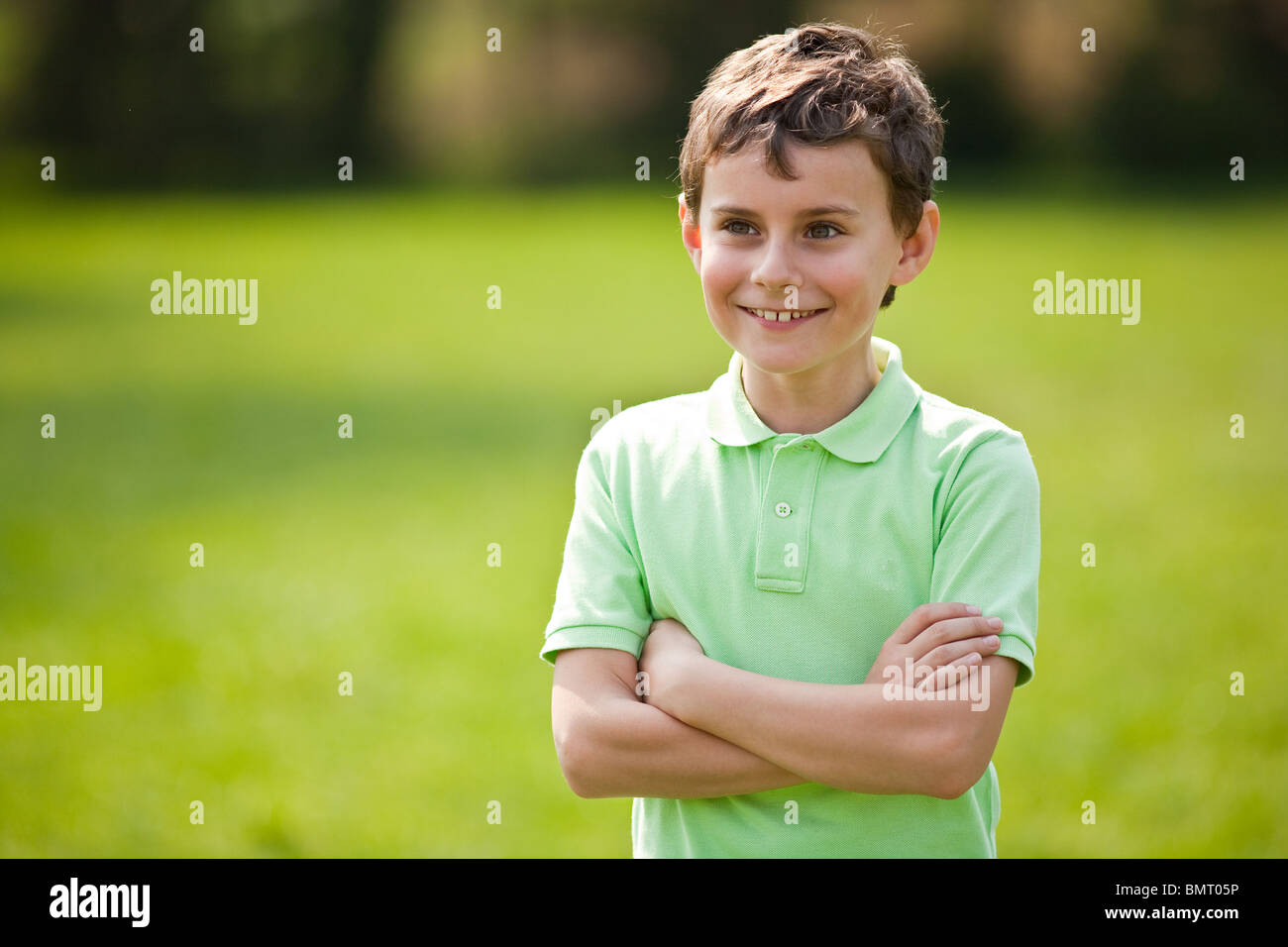 Portrait of a beautiful little boy outdoor in a park Stock Photo - Alamy